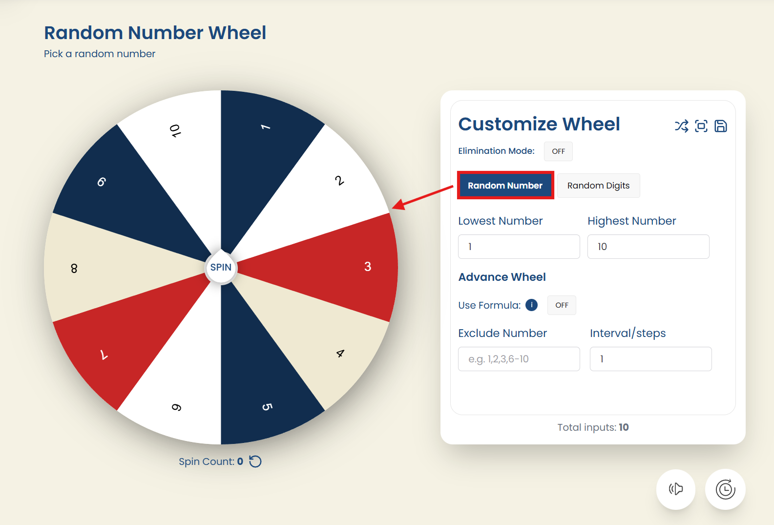 Number Picker Wheel - Spin the Wheel to Get Random Number